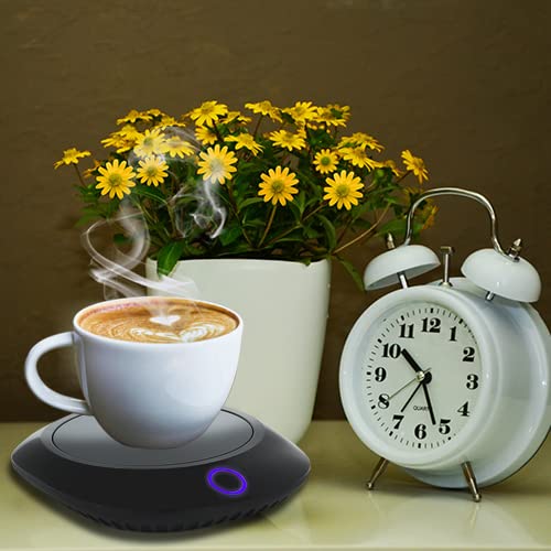Electric Thermostat Coaster Auto Shut Off Candle Wax Cup Warmer for Hot Coffee Milk Tea Water Cocoa Warmer Desk Home Office Use Christmas Birthday Gift