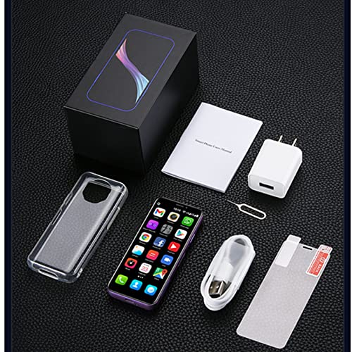 Soyes S10I Unlocked Mini 4G Android Smart Phone 3.5" Dual Sim Ultra Thin Card Student Palm Cellphone Google Play Whatsapp Face Fingerprint 2050mAh Global Version (Star Purple, 3GB+64GB)