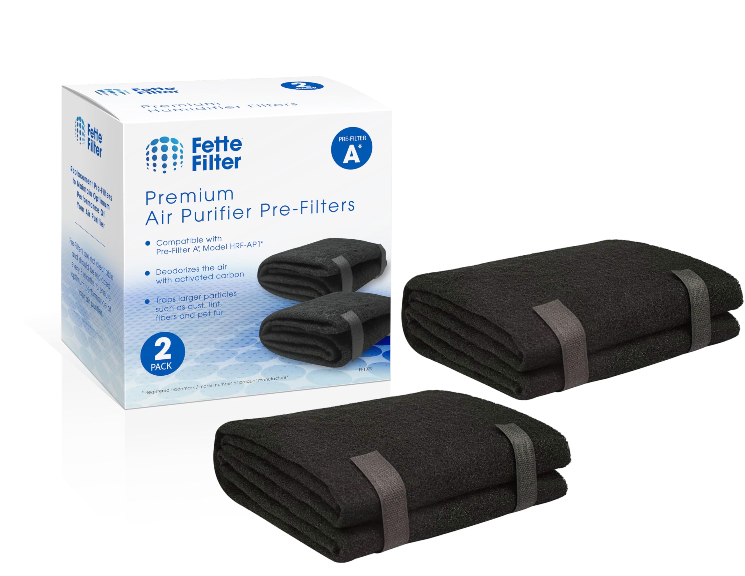 Fette Filter - HRF-AP1 Premium Universal Carbon Pre Filter Rolls Compatible with Honeywell HRF-AP1 Filter A Includes 2 Cut to Size Carbon Pre Filters.