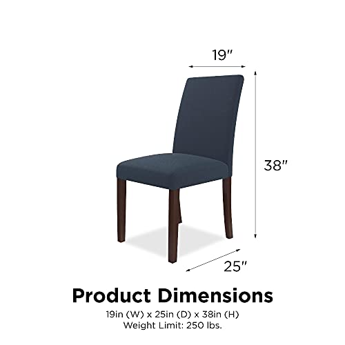 DHP Parsons Upholstered Dining Chair, Set of 2, Navy Linen
