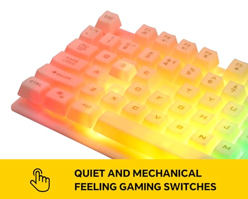 CHONCHOW LED Keyboard &Mouse Combo Ambient Lighting RGB Rainbow Color Backlight Retro Gaming Key Board Mouse set 3200DPI 6 Button compatible with PS4/PS5 Xbox one PC imac