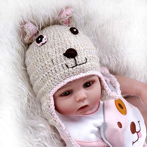 SGTD Silicone Baby Doll, 18-Inch Silicone Dolls, Handmade Silicone Realistic Girl Dolls, E