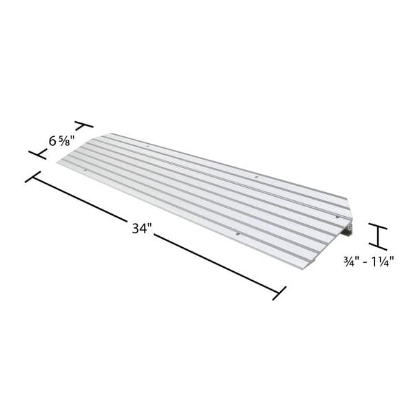 Silver Spring 1-1/4" High Aluminum Mobility Threshold Ramp for Wheelchairs, Scooters, and Power Chairs