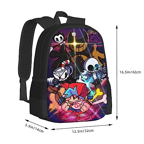 MAPH Fri-day Ni-ght Fun-kin Backpack Travel Laptop Backpacks Large Capacity Multifunction Adjustable Straps Daypack Fashion Classical Basic Bag For Game Fans Gifts