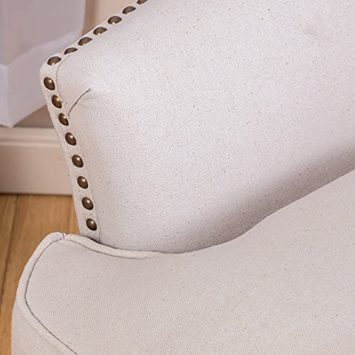 Christopher Knight Home Tafton Tufted Fabric Club Chair, Natural 35D x 33.5W x 34.5H in