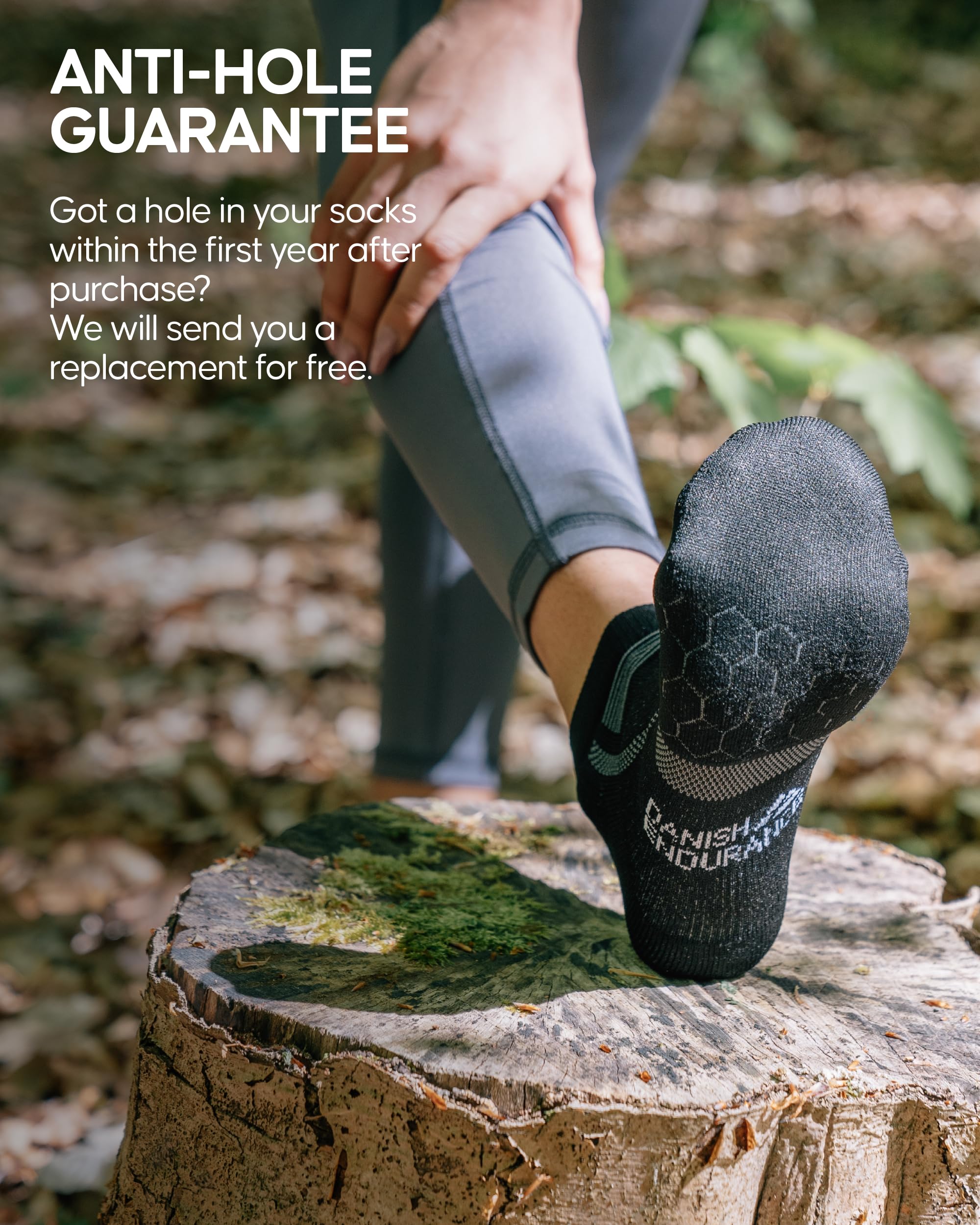 DANISH ENDURANCE 3 Pack Low-Cut Long Distance Running Socks, Men & Women, Black/Grey, US Women 8-10 // US Men 6.5-8.5