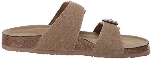 Madden Girl Women's Brando Slide Sandal, Taupe Fabric, 7.5