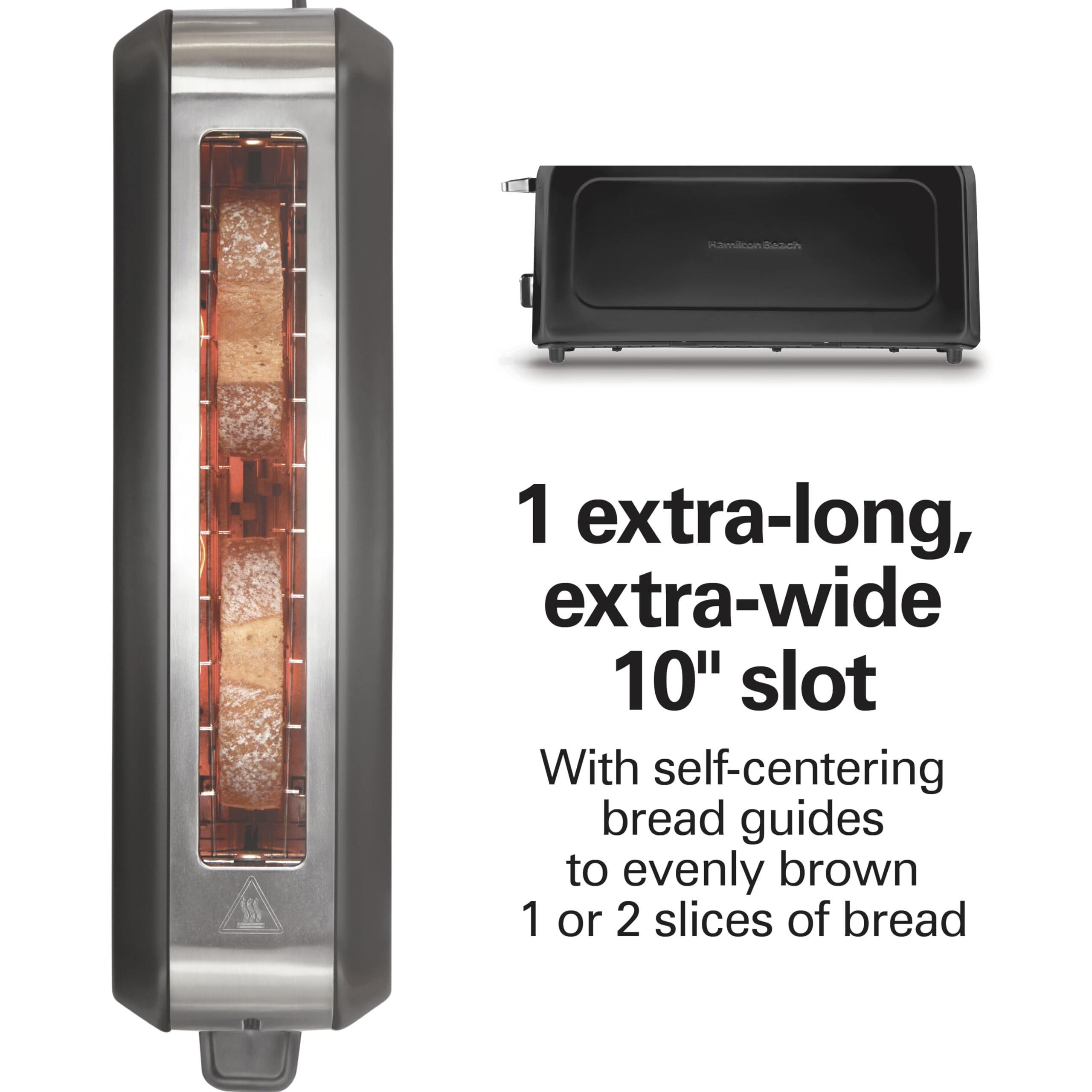 Hamilton Beach Extra Long Slot 2 Slice Toaster with Browning Control, Bagel Function, Cancel Button & Auto Shutoff, Modern Slim Design Fits Any Space, Black (22989)