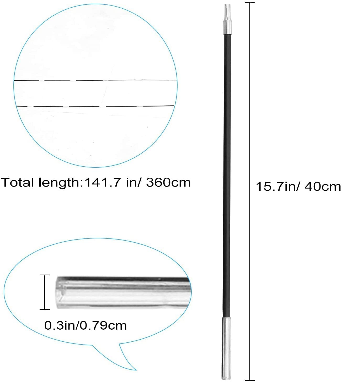 COMMOUDS 2 Packs Beach Tent Poles for Replacement, Fiberglass Tent Rod Lightweight Tent Pole Repair Kit