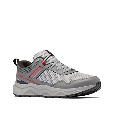 Columbia Men's Plateau Waterproof Hiking Shoe, Steam/Mountain Red, 11.5