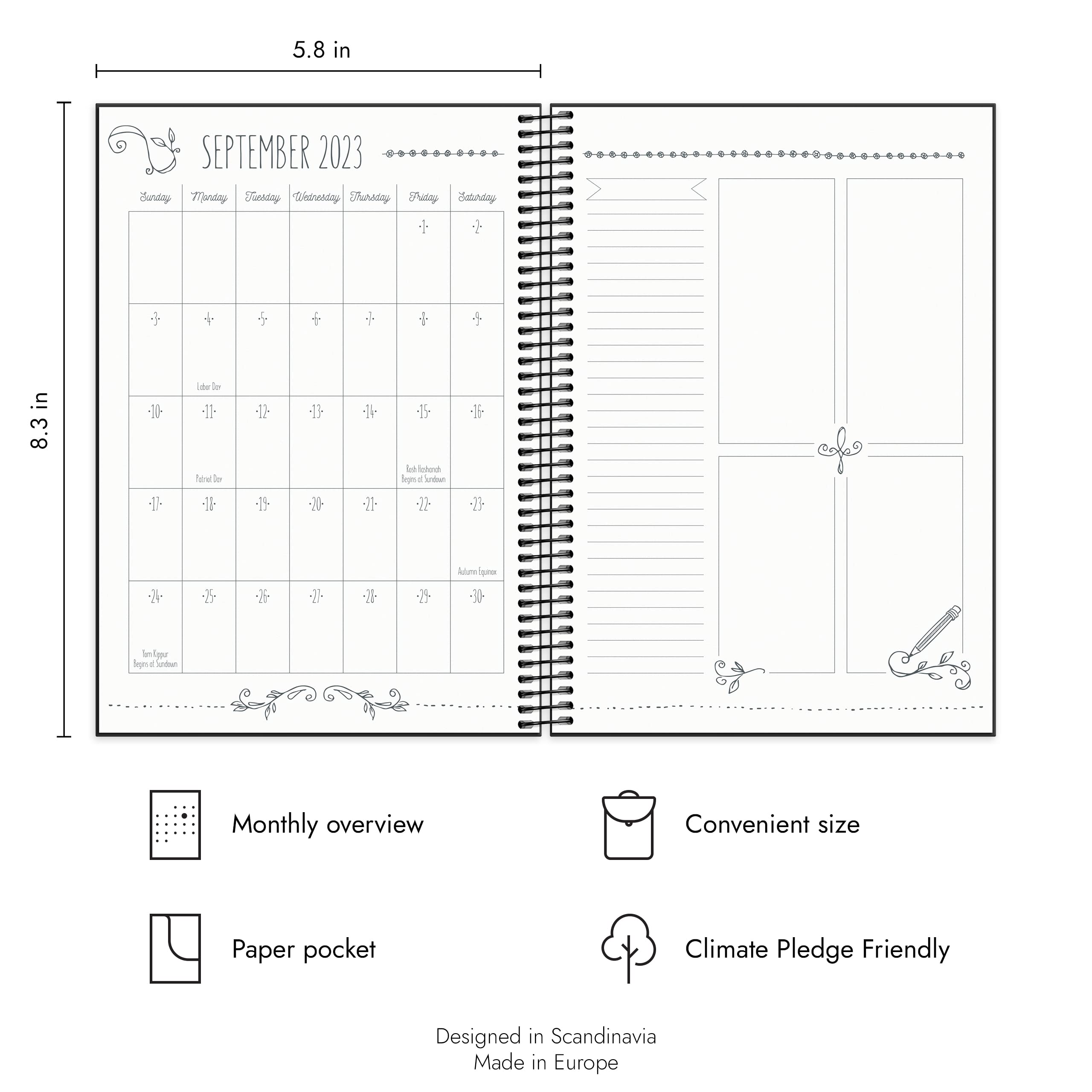 Doodle Life Planner for Academic Year 2023-2024 | 31 July 2023-25 August 2024 | Weekly Planner with Space for Creativity | Week to View Academic Diary 2023-2024 (Cover: White) | 120gsm paper