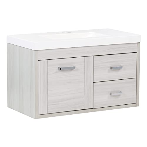Spring Mill Cabinets Marlowe Bathroom Vanity with Sink, 36.5" W x 18.75" D x 22.5" H, Elm Sky