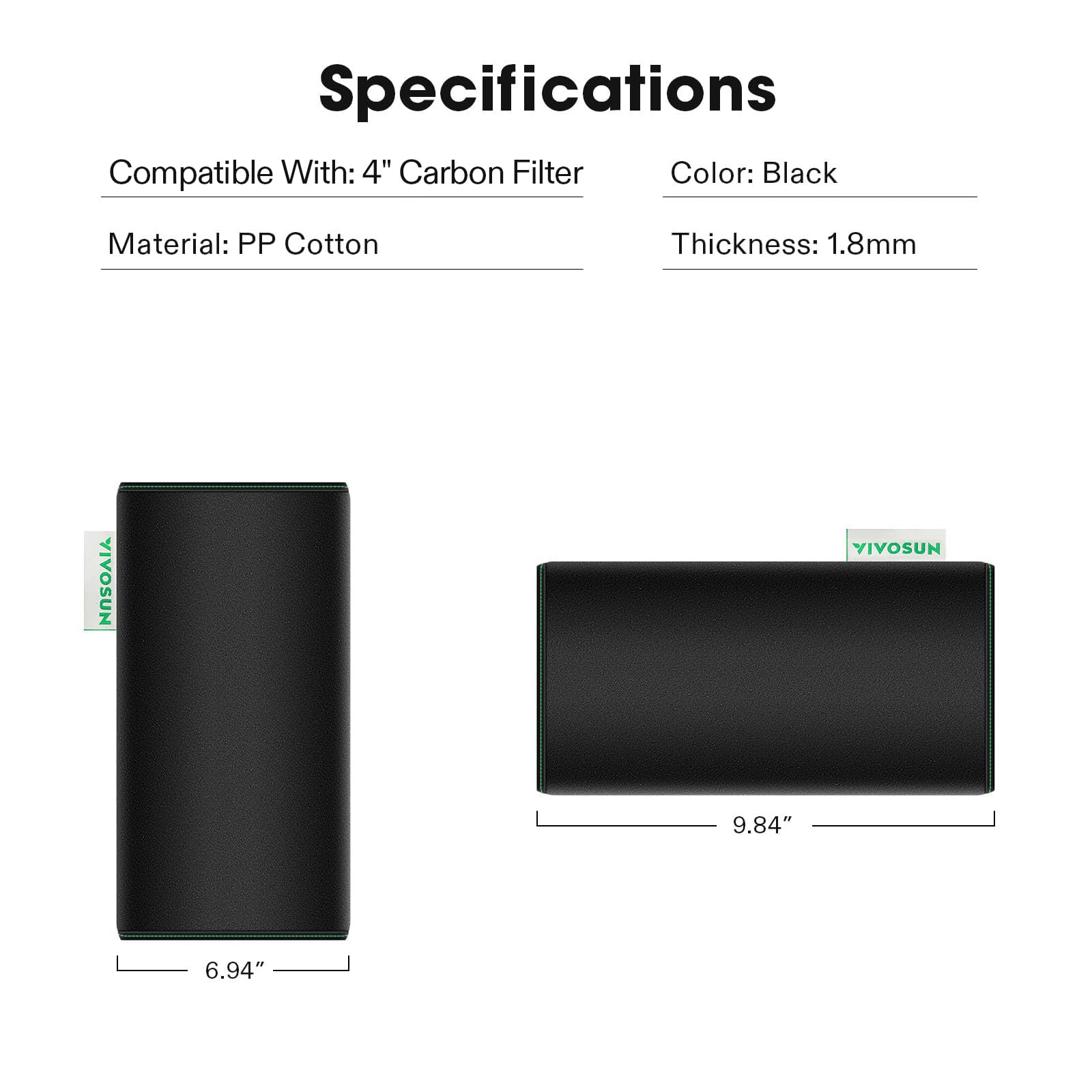 VIVOSUN 6 Inch Prefilter for 6" Carbon Filter