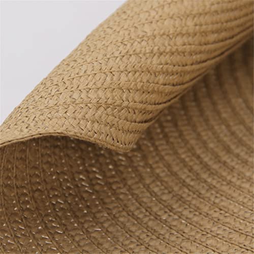 EODNSOFN Oversized Straw Hat for Women Wide Brim Summer Sun Hat Packable Large Paper Beach Hat (Color : F, Size : 56-58cm)