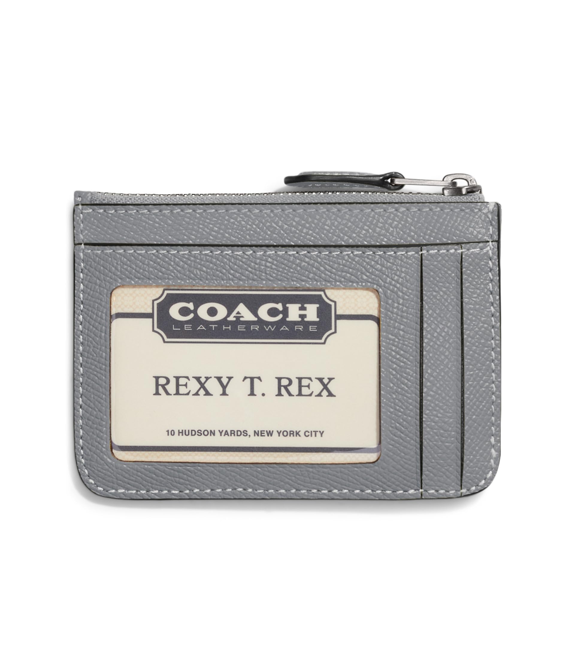 Coach Cross Grain Mini ID Skinny Grey/Blue One Size
