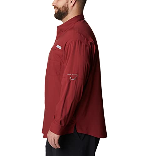 Columbia Men's PFG Tamiami II UPF 40 Long Sleeve Fishing Shirt, Red Jasper, 2X