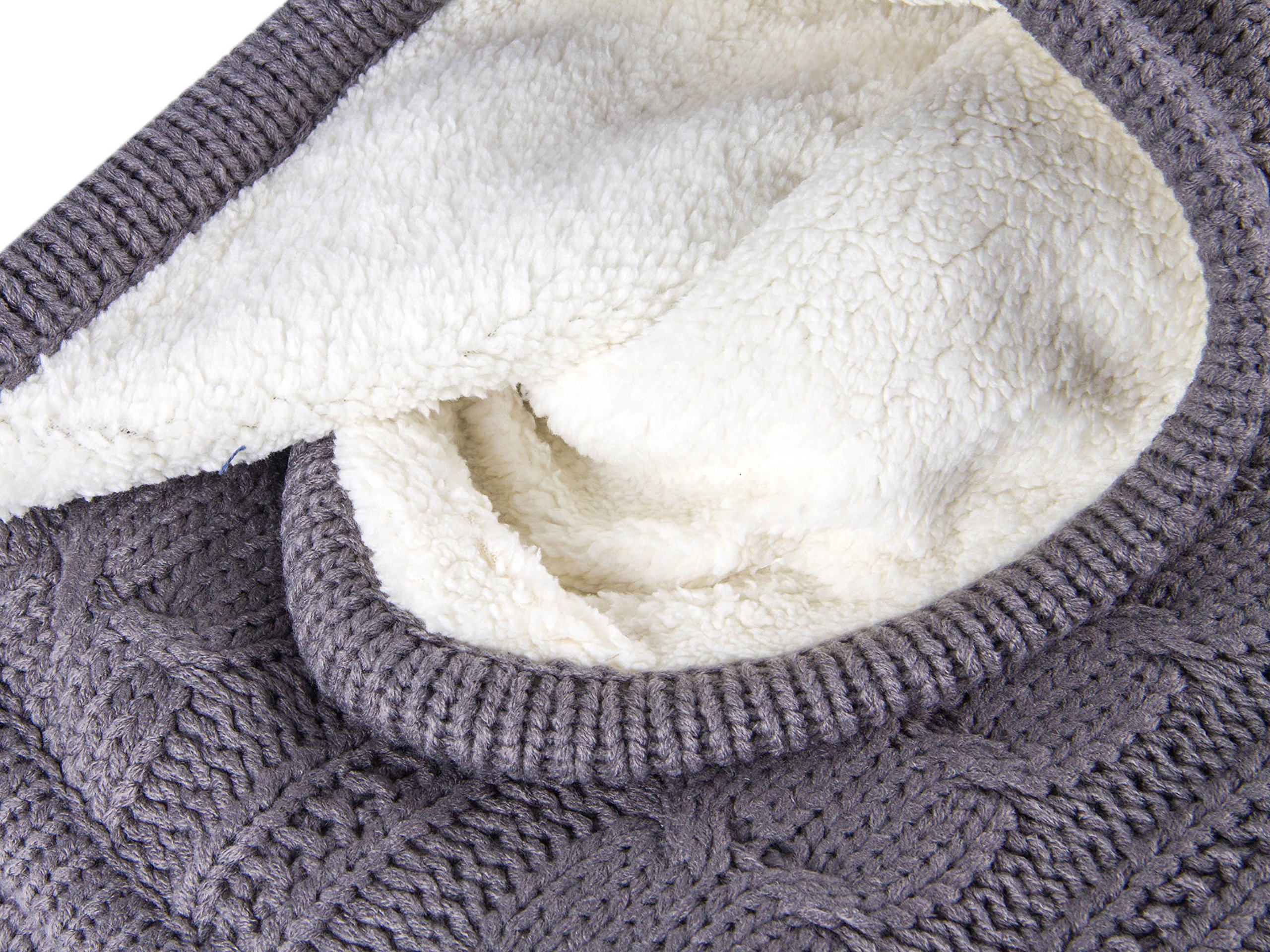 Comforbed Cable Knitted Throw Blankets Gray Soft Thick Knitting Sherpa Blanket for Bed Sofa Couch Decor Gray 51 x 63 Inch