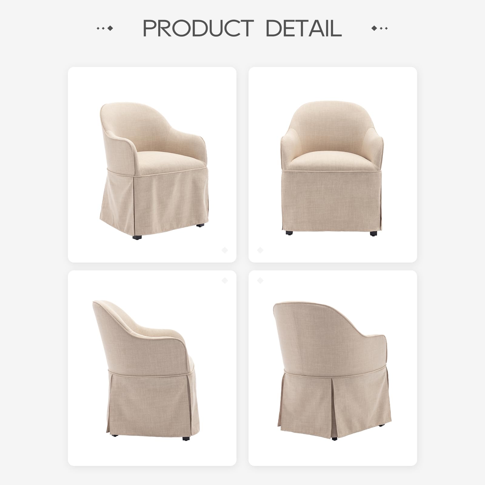 COLAMY T115-Brown Parson Dining Chairs, Set of 6, Brown