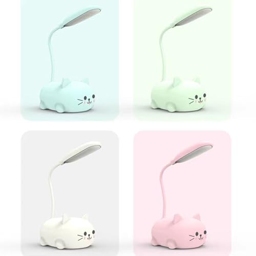 Desniltol LED Kids Lamp, Mini Cat Table Lamp, Portable LED Night Light, Cute Desk Lamp, Foldable USB Rechargeable Reading Light Children's Bedroom (Pink)