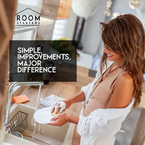 Sponge Holder for Kitchen Sink | Kitchen Sink Sponge Holder - Kitchen Sink Caddy - Dish Sponge Holder by ROOM STARTERS (Black)