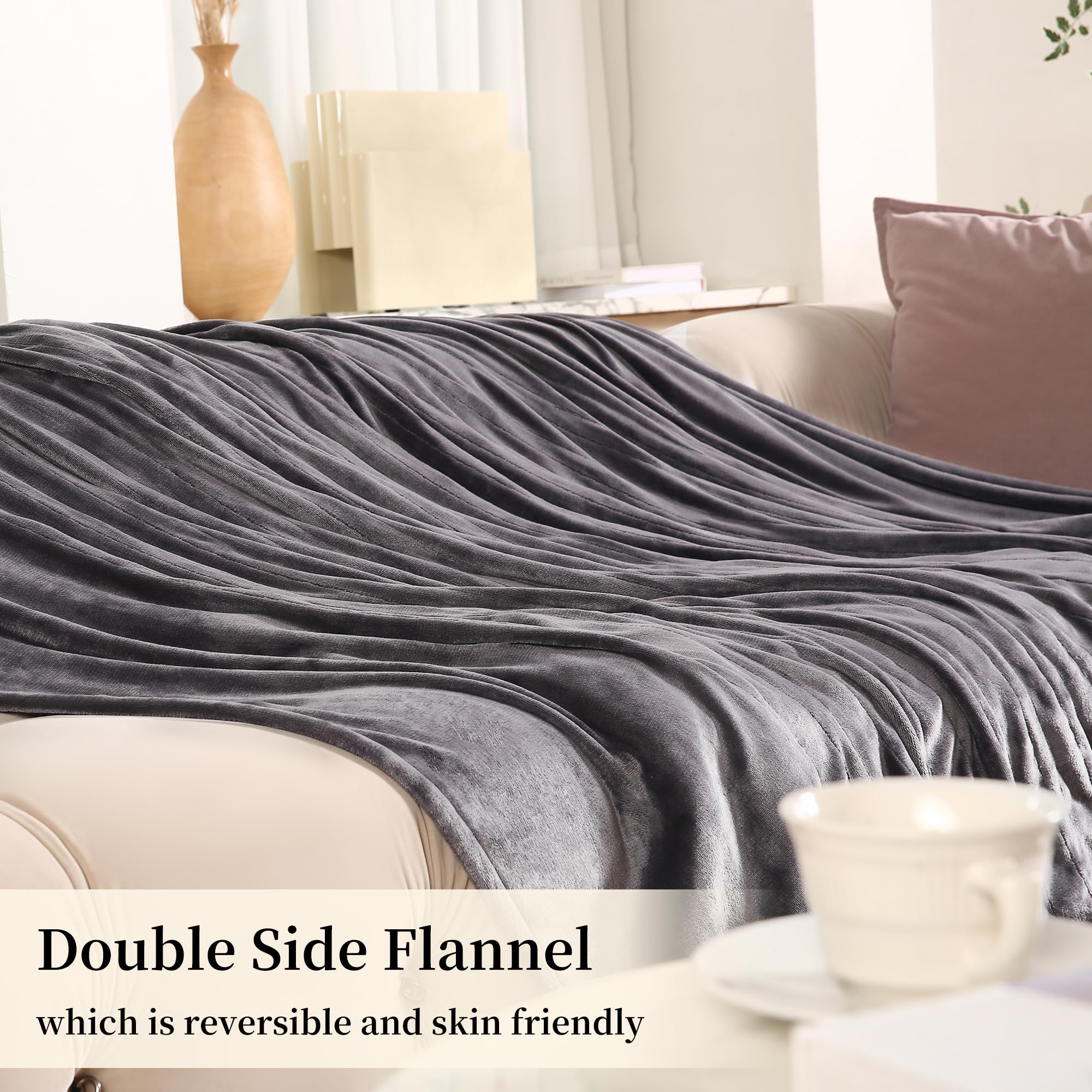 COZYTY Electric Blanket Full Size, 72" x 84" Heating Blanket with 6 Heating Levels & 1-10 Hours Auto Off, Dark Gray