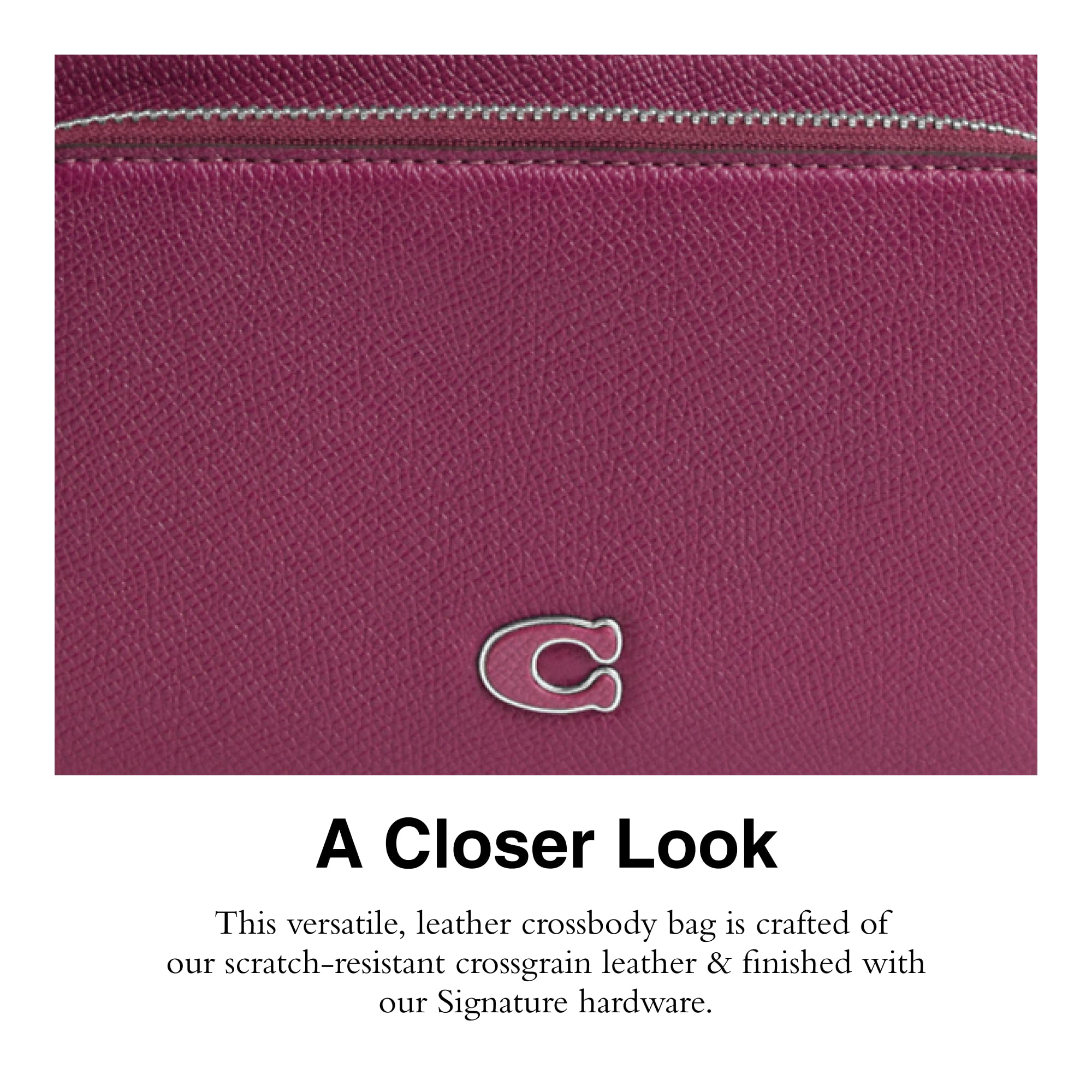 COACH Belt Bag in Crossgrain Leather, DEEP Plum