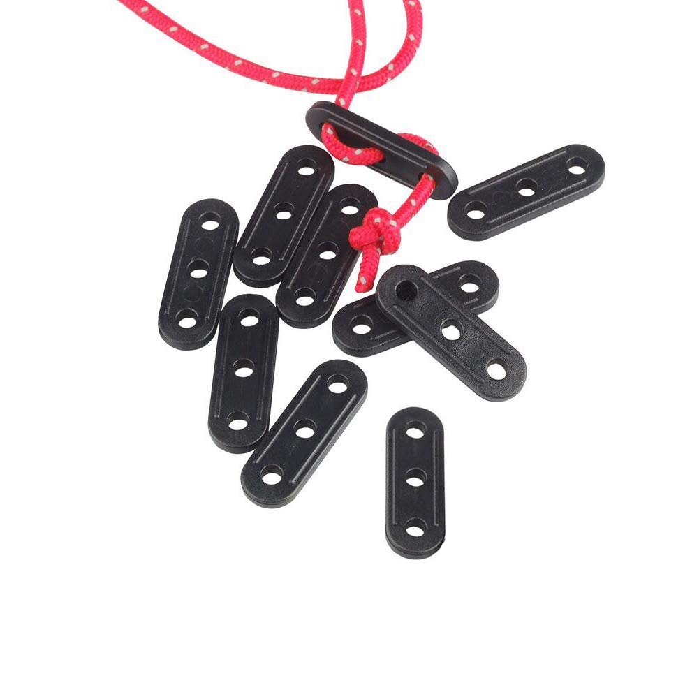 ericotry 20Pcs 3 Hole Plastic Tent Wind Rope Buckle Tightener Cord Tensioners Rope Buckle Fastener for Camping Hiking Picnic