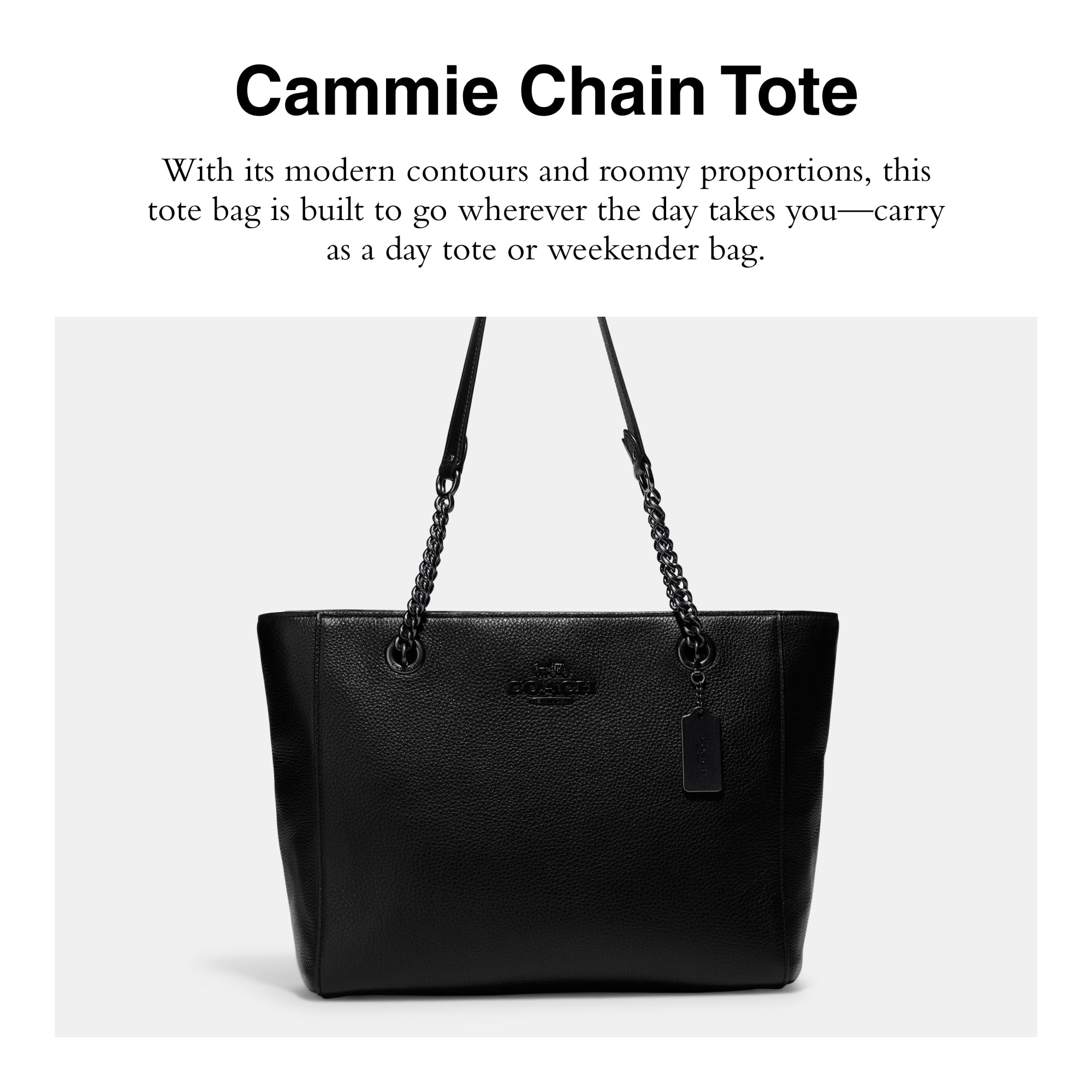 COACH Cammie Chain Tote, Brown Black