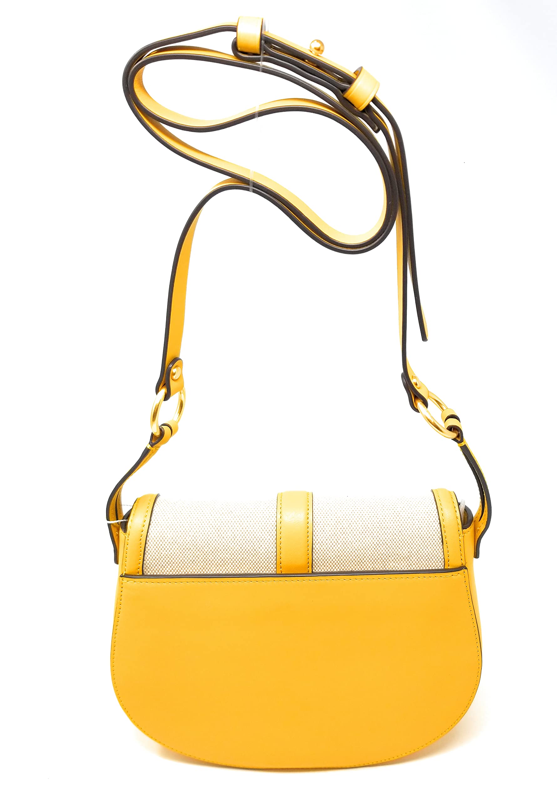 Tory Burch Women's Miller Canvas Quadrant Crossbody Saddlebag (Daylily)