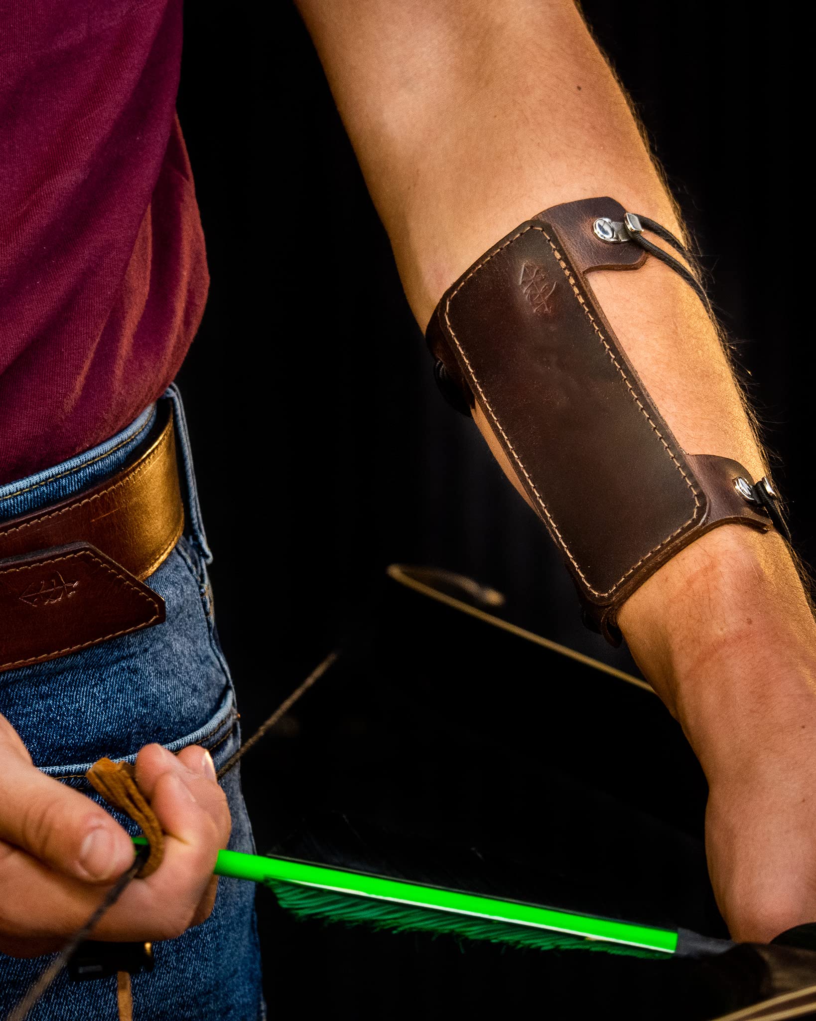 Compact Leather Armguard | Shatterproof Archery | Handmade Leather armguard in The USA