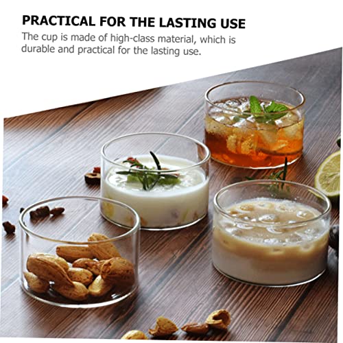 Healifty 6 Pcs Pudding Mold Cups Round Glasses Juice Glass Candy Mold Round Dessert Bowl Glass Jelly Bowl Cocktail Glasses Glass Pudding Cup Dessert Supply Transparent Yogurt Cup With Cover