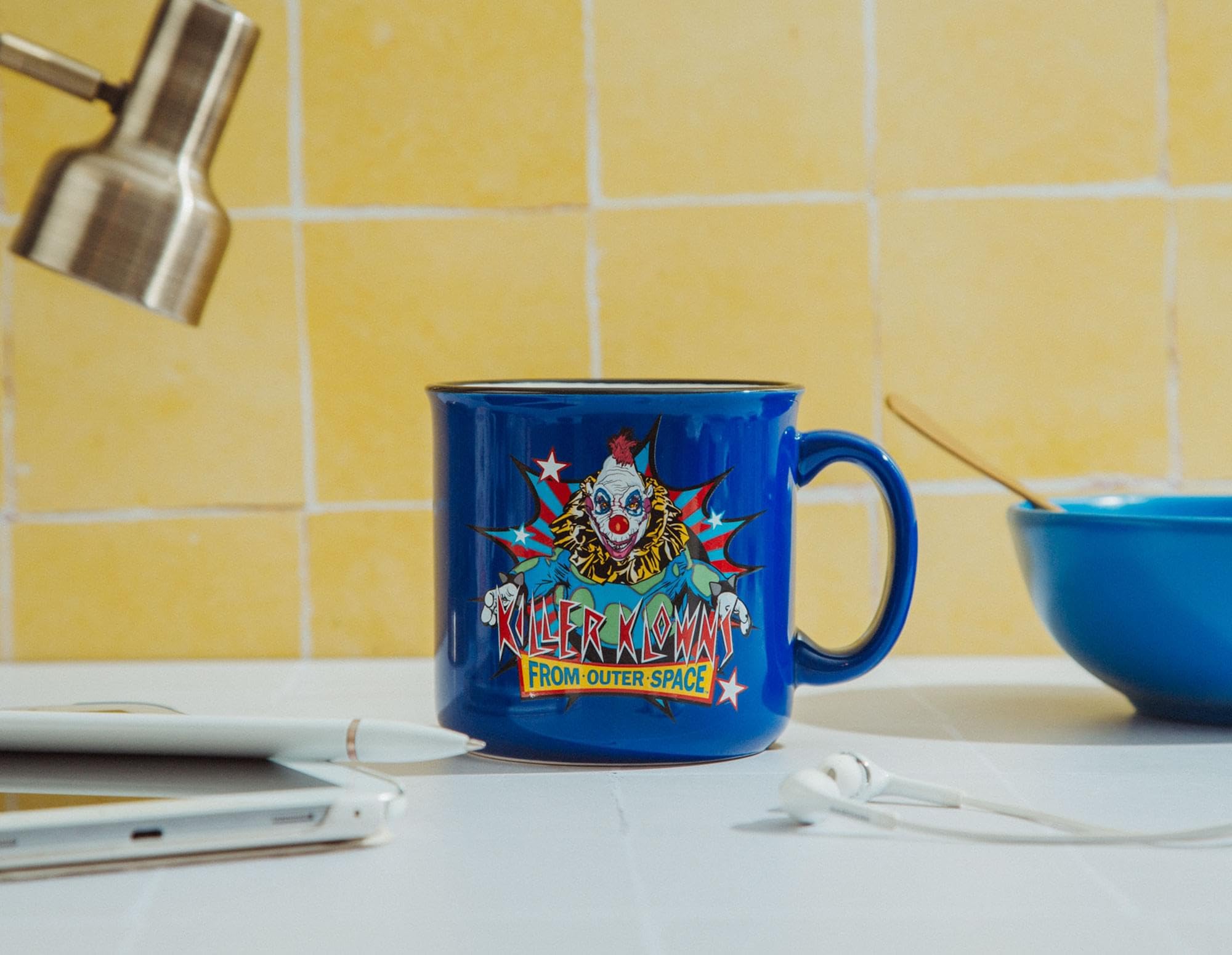 Killer Klowns From Outer Space Jojo Ceramic Camper Mug | Large Coffee Cup For Tea, Espresso, Cocoa | Holds 20 Ounces