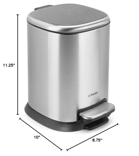 Polder 5-Liter Stainless Steel Step Can with 50 liner bags