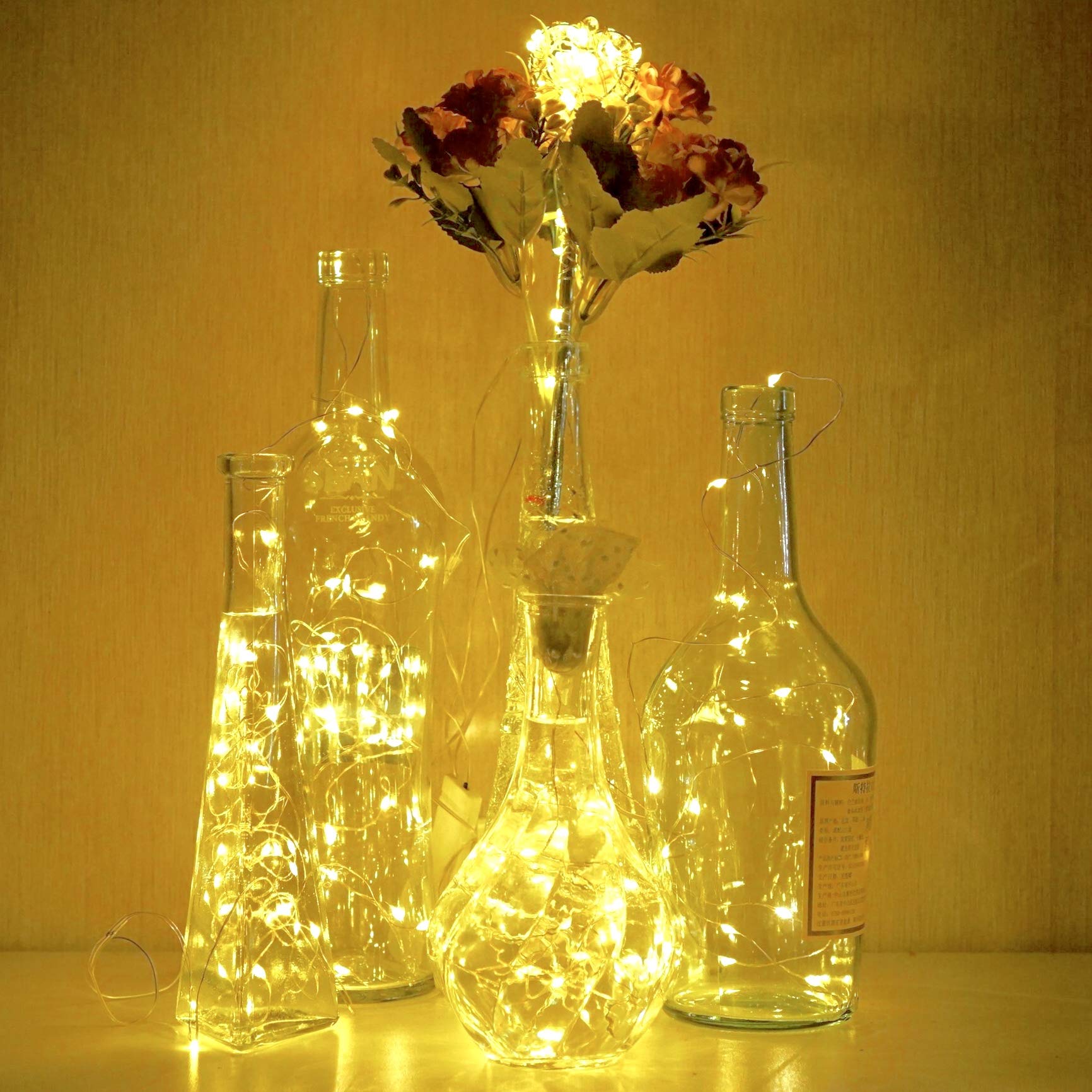 Cynzia 36 Pack Fairy Lights Battery Operated, 20 LED 6.6ft/2m Starry String Lights, Waterproof Mini Silver Wire Firefly Lights for Mason Jar DIY, Wedding Christmas Decor (Warm White)