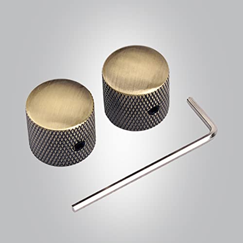ERINGOGO Guitar Pedals 2pcs Tone Brass Keys Electronic Caps Dome Screws Bass Replacement Electric Knobs Parts Volume And Knob Control with for Guitar Metal Guitar Pedal