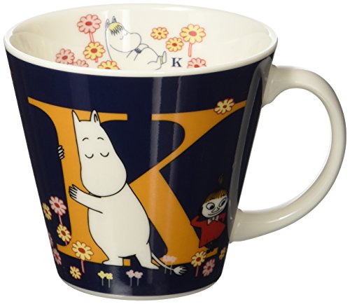 山加商店 Yamaka Shoten MM630-11K Moomin Initial Mug, K, Capacity: Approx. 11.8 fl oz (340 ml), Microwave Safe, Moomin Goods, Scandinavian, Mother's Day, Gift, Tableware, Gift, Wedding Gift, Made in Japan