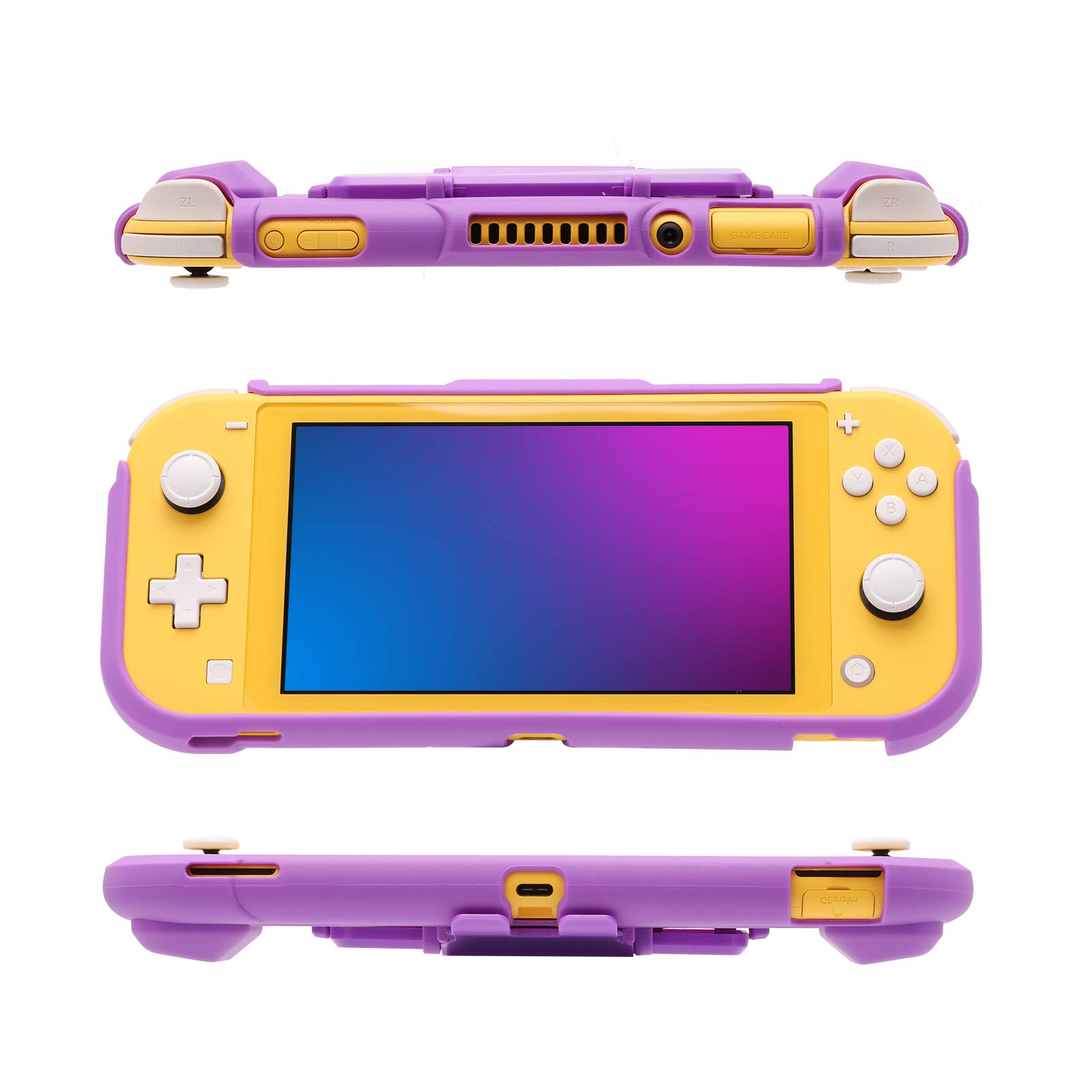 TPU Case for Nintendo Switch lite, Protective Case for Nintendo Switch lite with Game Card Storage and Kickstand - Turquoise