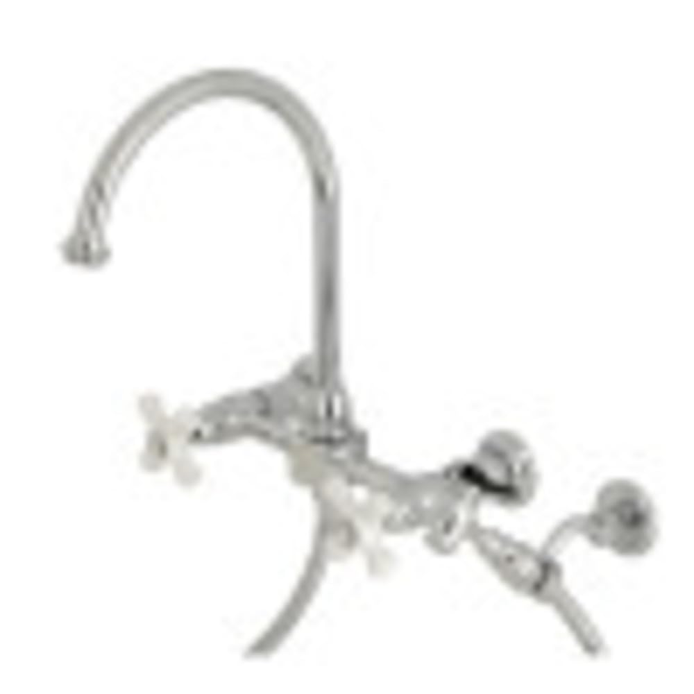 Kingston Brass KS1291PXBS Restoration Bridge Kitchen Faucet, 8-1/2 inch in Spout Reach, Polished Chrome