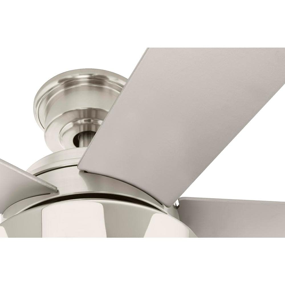 Cherwellu00a052 in. LED Brushed Nickel Ceiling Fan with Light