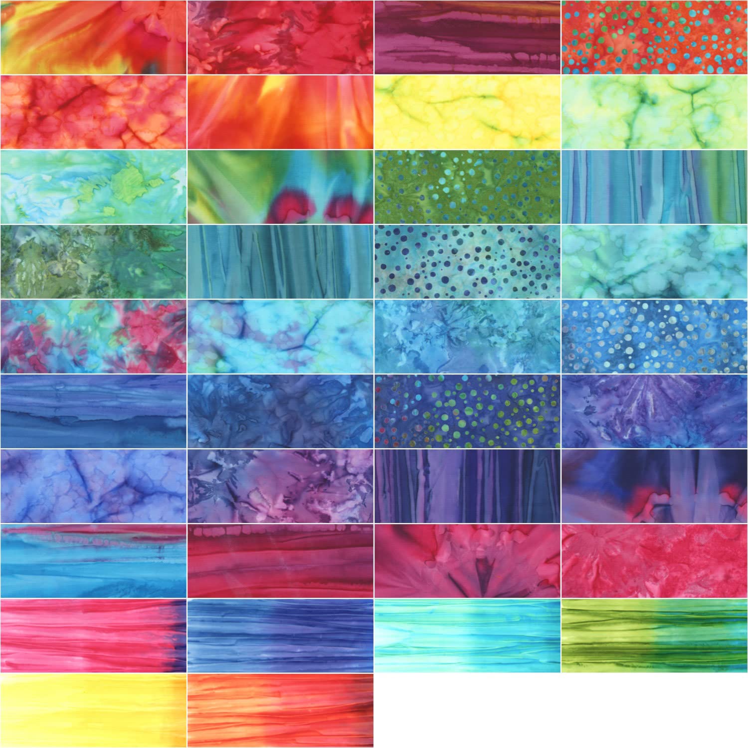 Color Crush Batiks Charm Pack by Moda; 42-5" Precut Fabric Quilt Squares