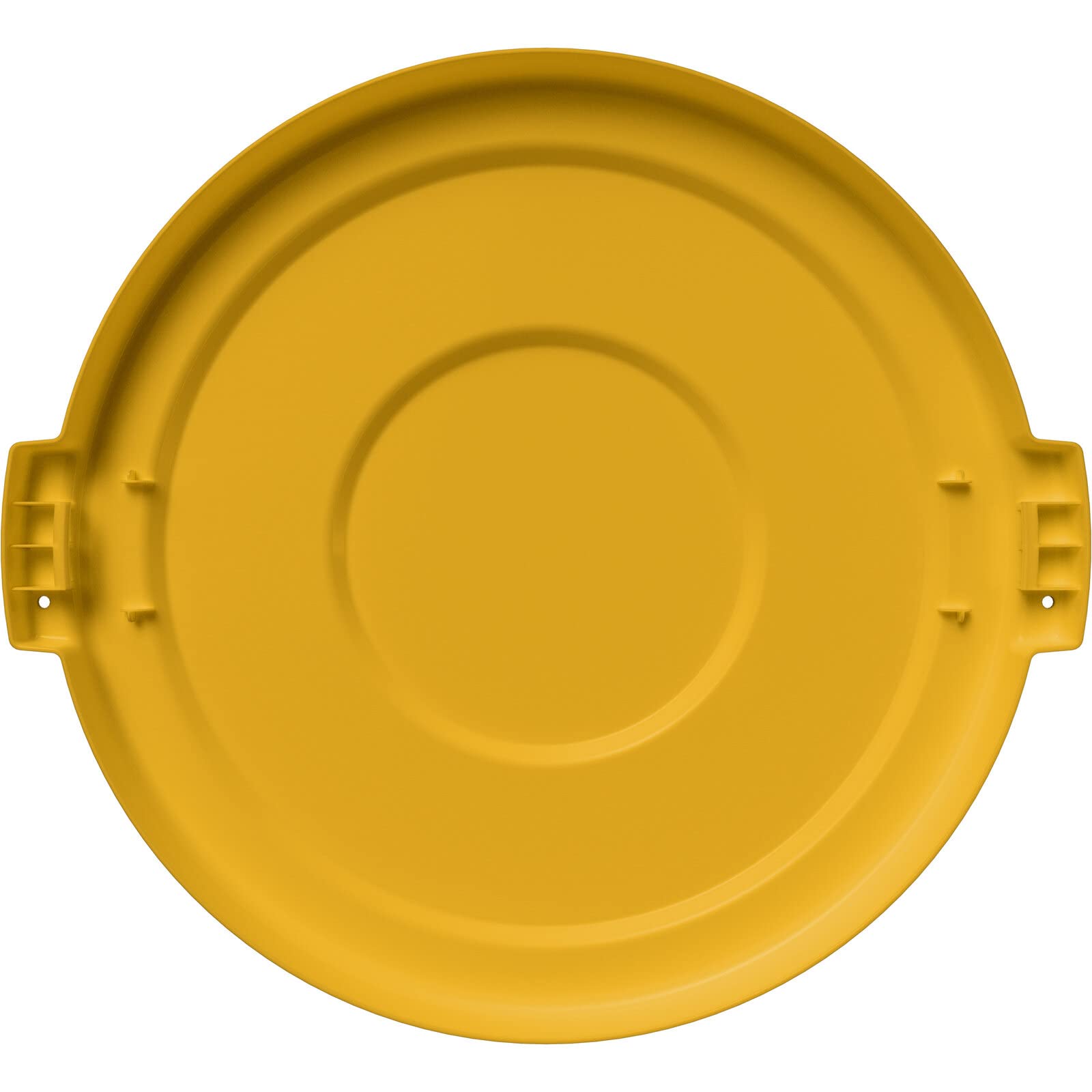 SPARTA Bronco Waste Container Trash Can Lid, Round Trash Bin for Disposal, 32 Gallons, Yellow, (Pack of 4)