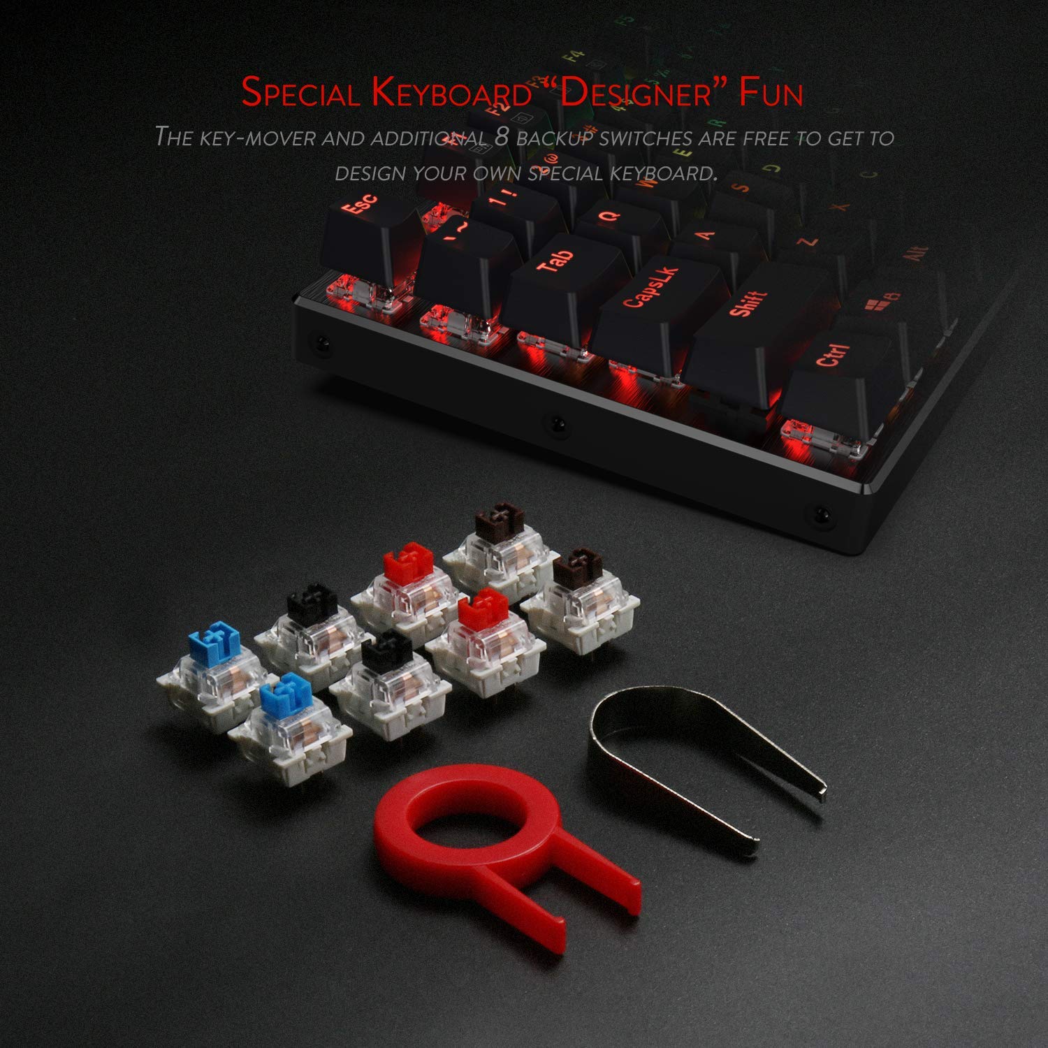 CYOIDAI K556 RGB LED Backlit Wired Mechanical Gaming Keyboard, Aluminum Base, 104 Standard Keys (Renewed)