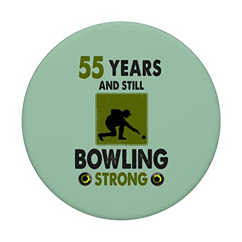 Lawn Bowls 55th Birthday Idea For Men & Funny Lawn Bowling PopSockets Swappable PopGrip