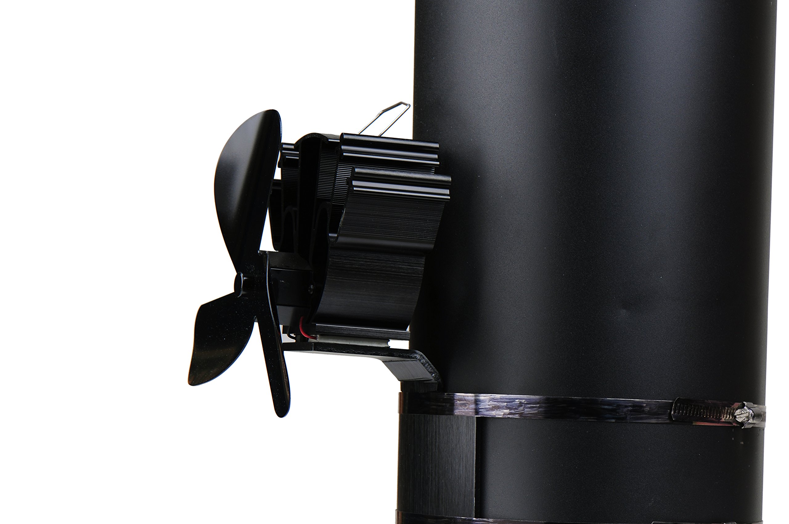 Tomersun New Designed Stove Pipe Fan for Incline Surface Fixed on The Chimney Pipe of Wood/Log Burner/Fireplace