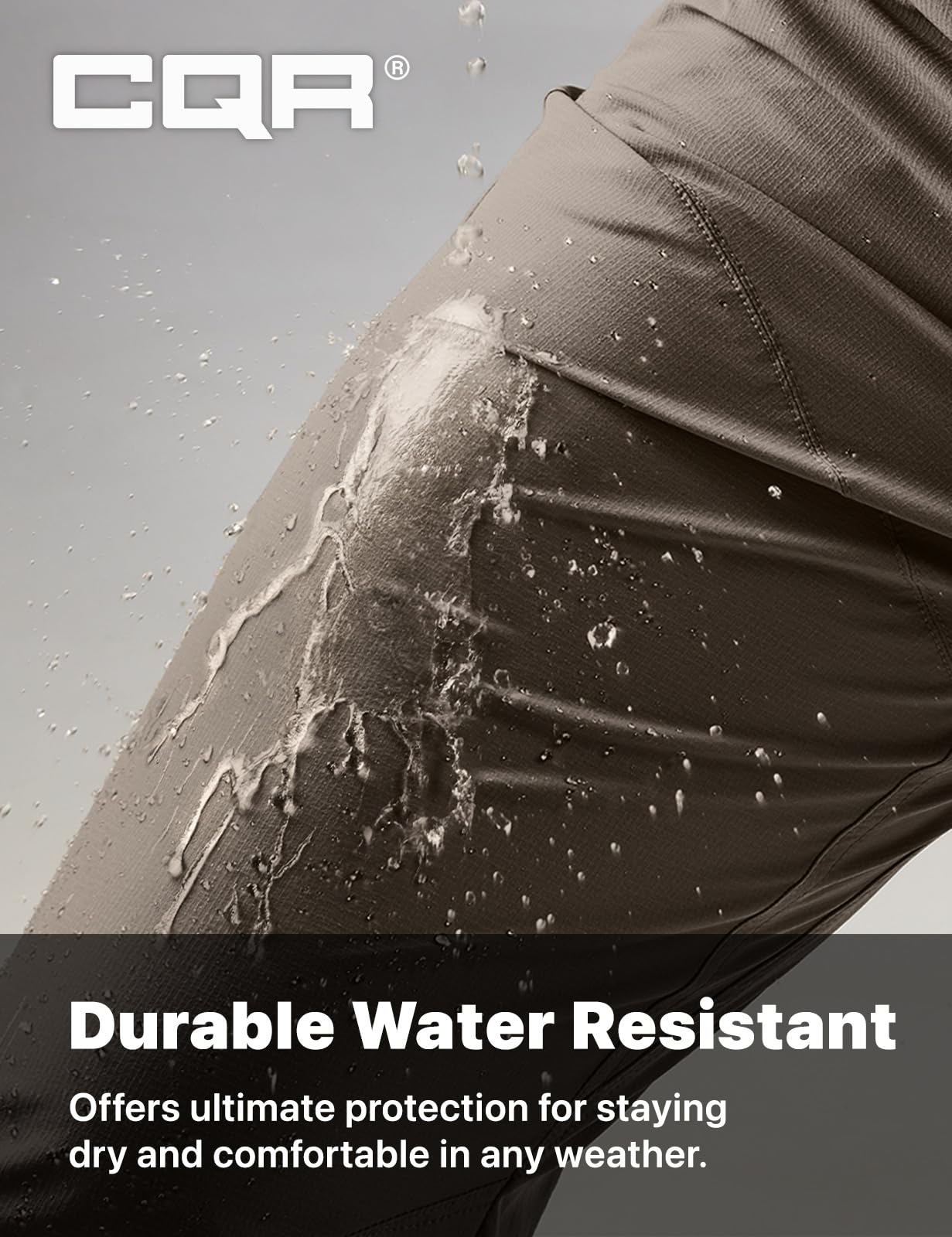 CQR CLSL Men's Vent Stretch Pants, Cool Dry Lightweight Casual Cargo Pants, Water Resistant Straight-Fit Utility Work Pants, Shenandoah Sand khaki, 36W x 32L