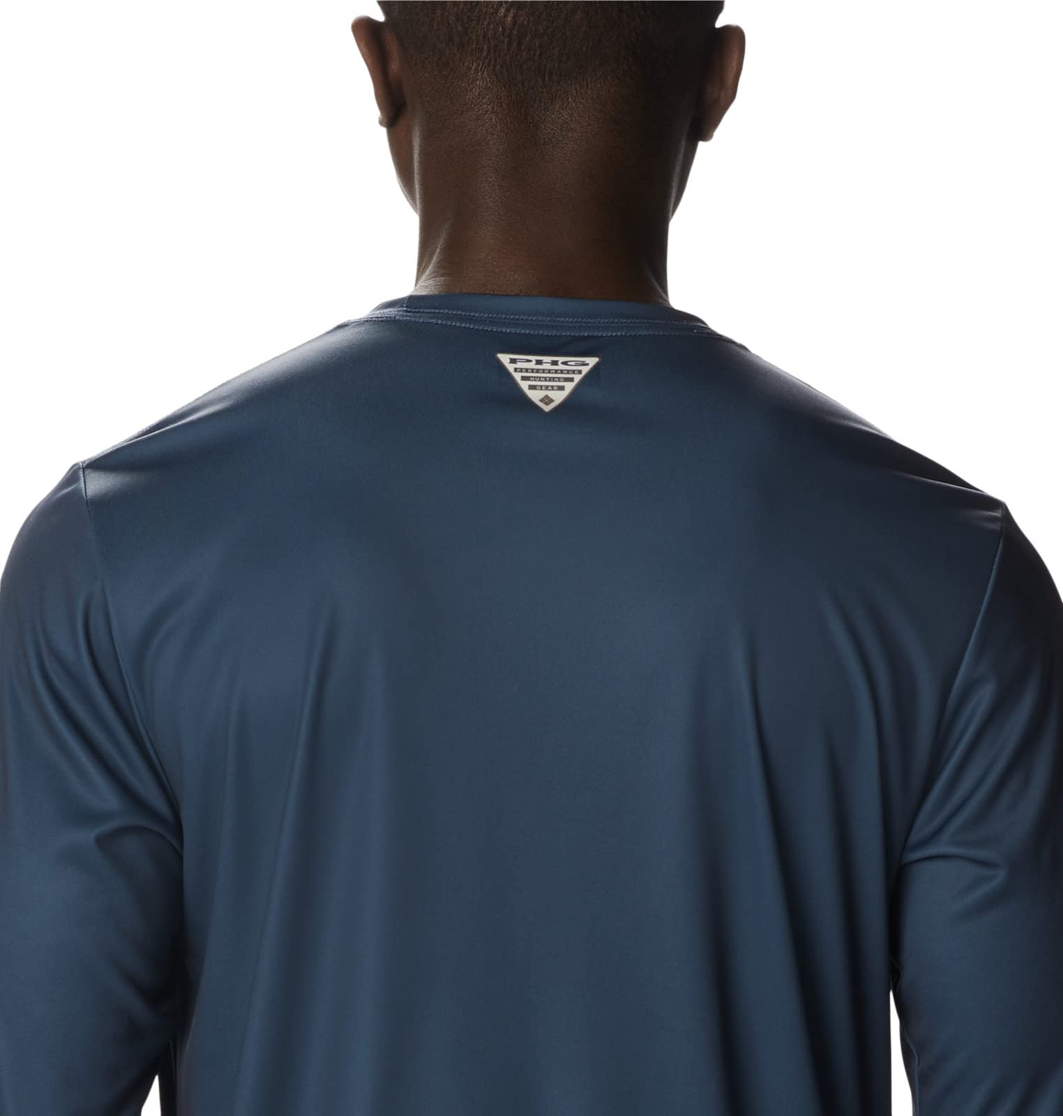 Columbia Men's PHG Terminal Shot Antler Logo Long Sleeve, Zinc/Sahara, Small