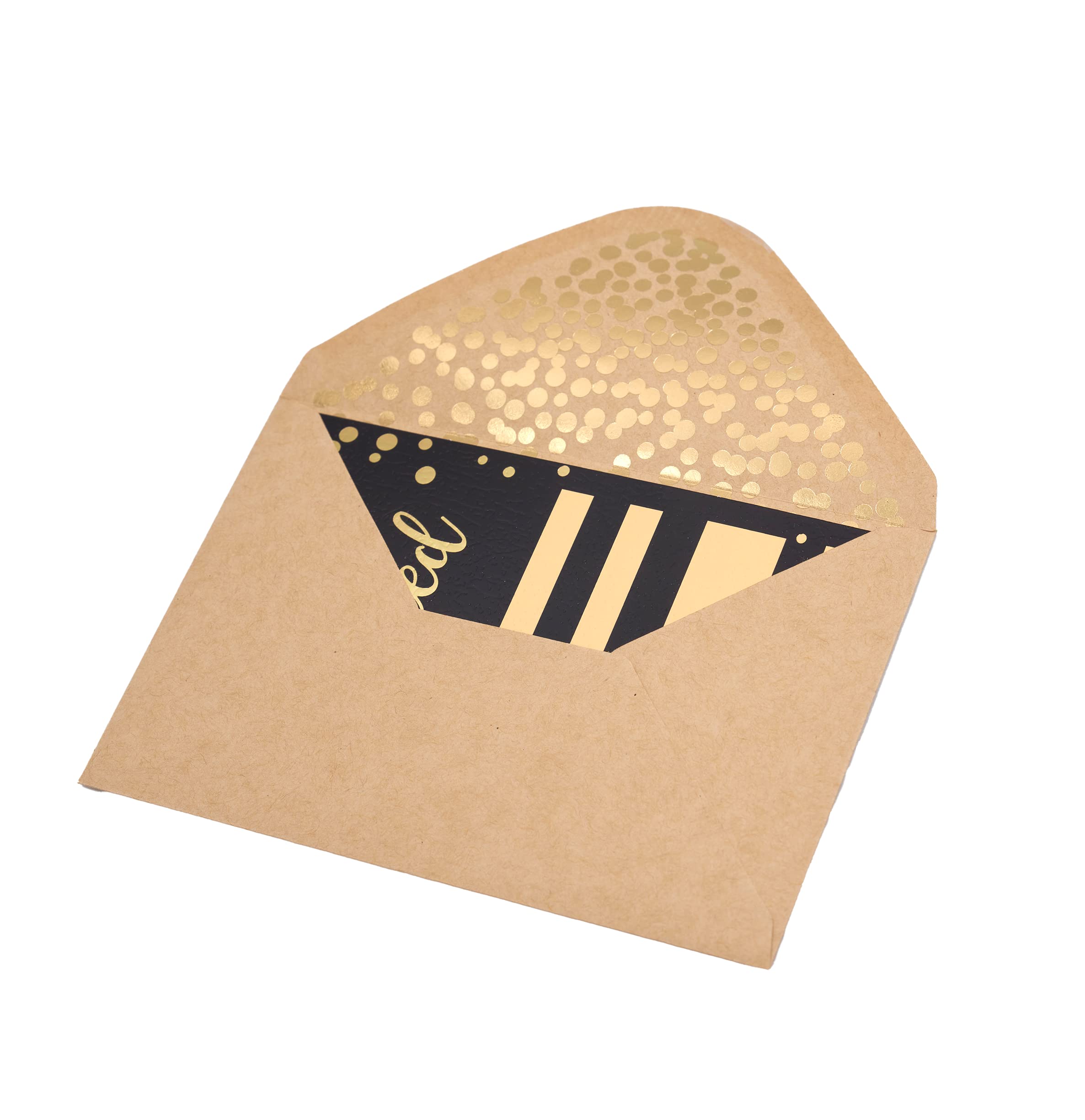 Chriz.Z Invitation Cards - 50-Count 4" x 6" Black Invitation Cards ‘’You Are Invited’’ in Gold Foil with 52 Gold Confetti Foil Kraft Envelopes – For Wedding, Bridal Shower, Baby Shower, Birthday