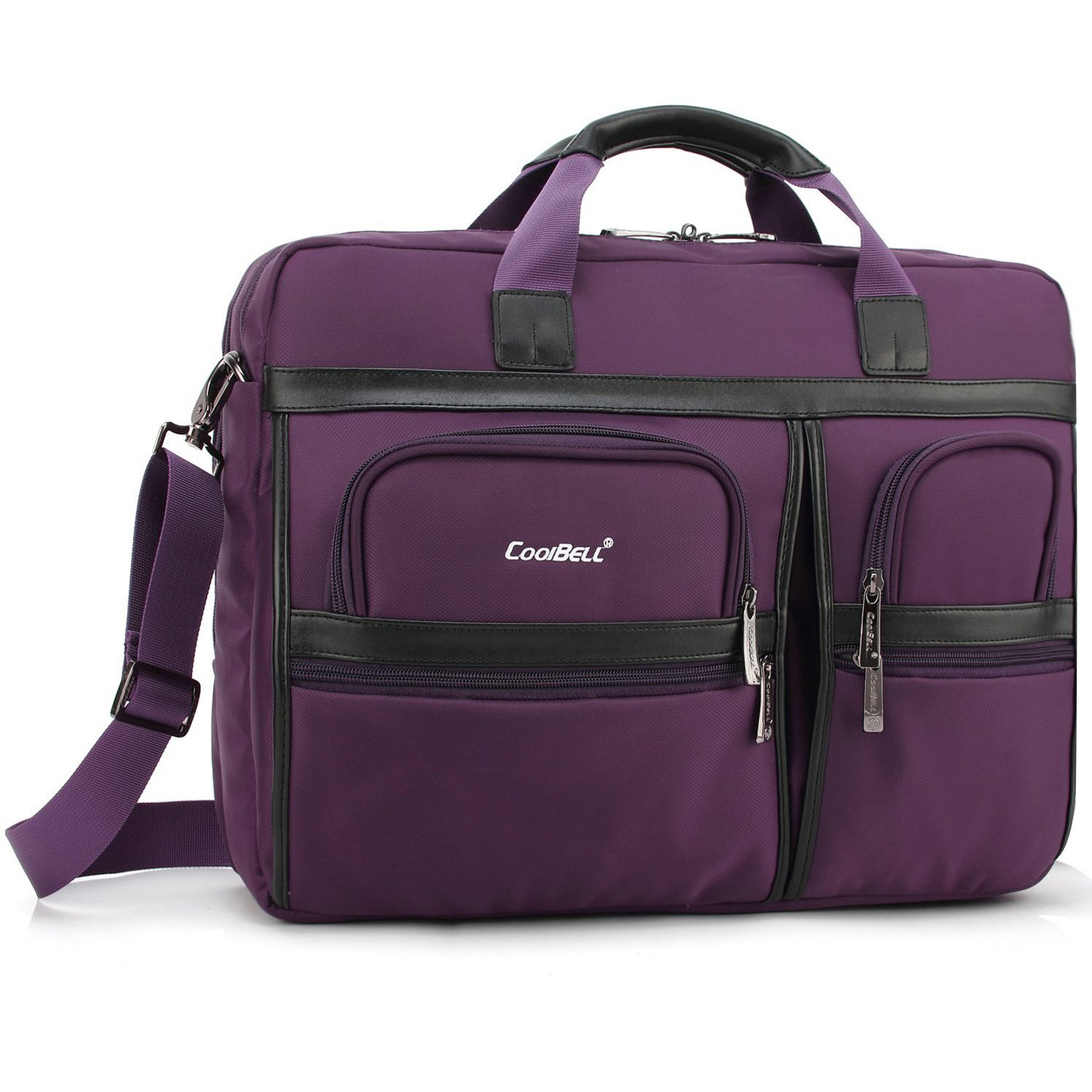 CoolBELL 17.3 Inches Laptop Messenger Bag Protective Shoulder Canvas Business Briefcase Multi-functional Computer Case For Men/Women/Office/Travel (Canvas Dark Grey)