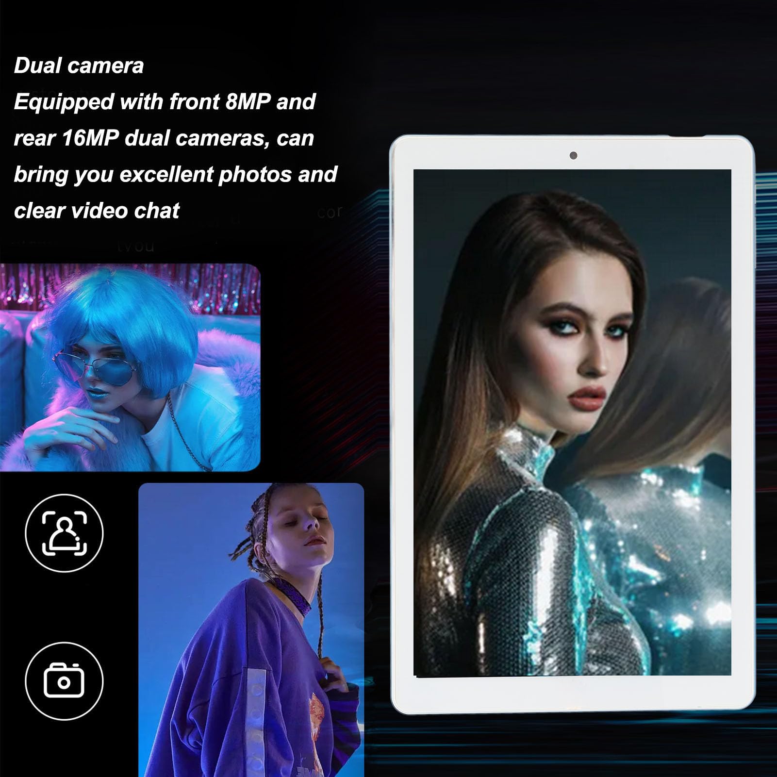 DAUZ Tablet PC, Tablet Keyboard Set US Plug 100-240V Running 1920 X 1200 RAM 4GB ROM 64GB for Gift (US Plug)