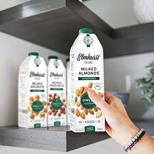 Elmhurst 1925 Unsweetened Almond Milk, 32 Ounce (Pack of 6)